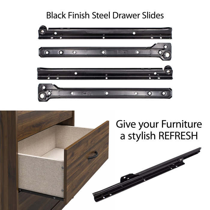 Ameriwood 3/4 Extension 11.81'' Bottom Mount Metal Drawer Slide | Wayfair
